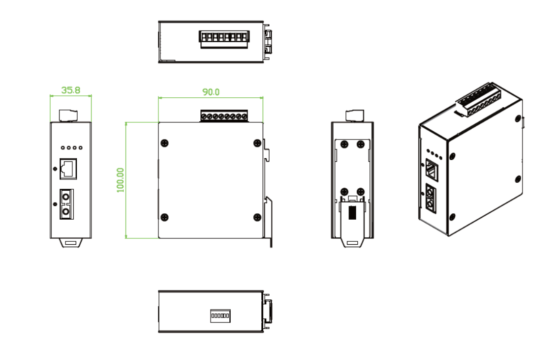 産業用 10/100/1000BASE-T to 1000BASE-SX/LX（2芯)メディアコンバータ